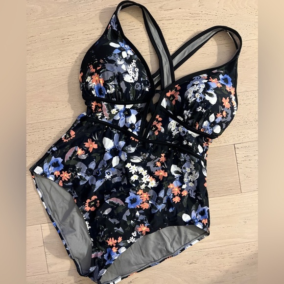 Adore Me | Swim | Adore Me Floral Plus One Piece Deep V Bathing Suit ...